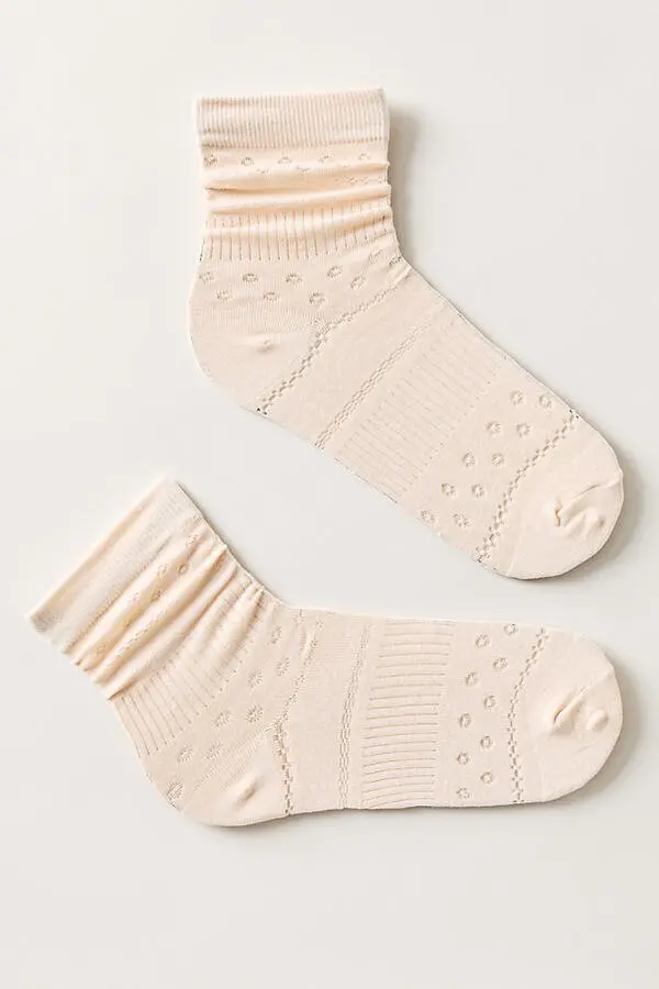 Anthropologie Pointelle Trouser Socks - Pink