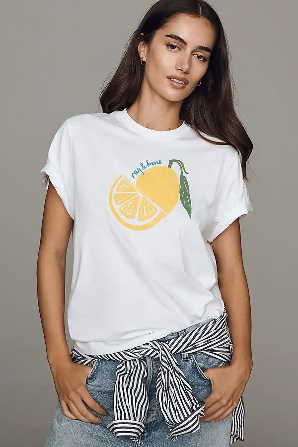 Rag & Bone Cotton Lemon Graphic Tee