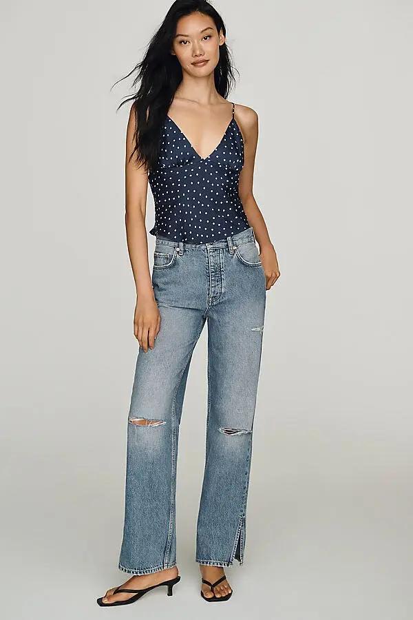 ANINE BING Roy " Cotton Jeans - Washed Blue