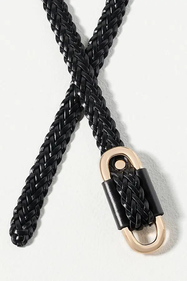 Anthropologie Blake Skinny Woven Belt - Black