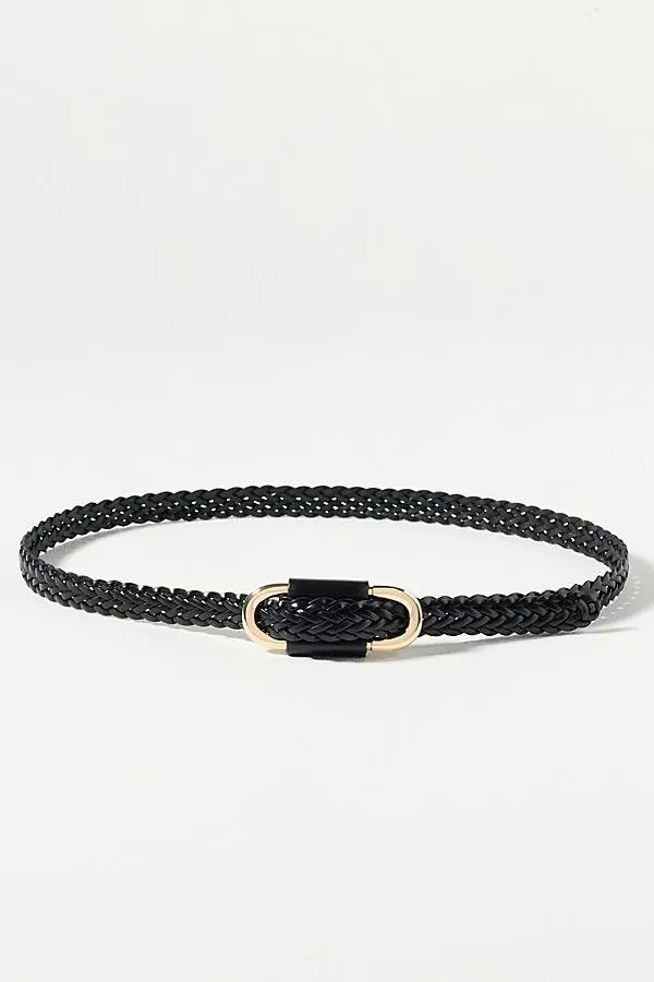 Anthropologie Blake Skinny Woven Belt - Black