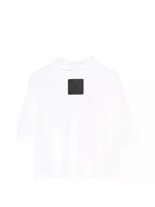 Liviana Conti Button-placket Cropped Polo Top