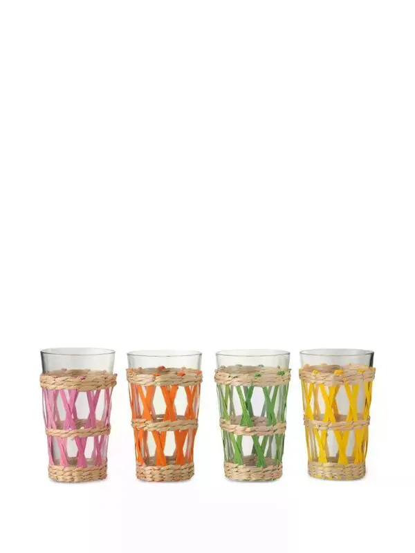 J-LINE Woven-sleeve Drinking Glasses - Neutrals