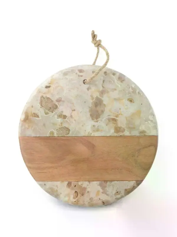 J-LINE Marble Wood-insert Chopping Board