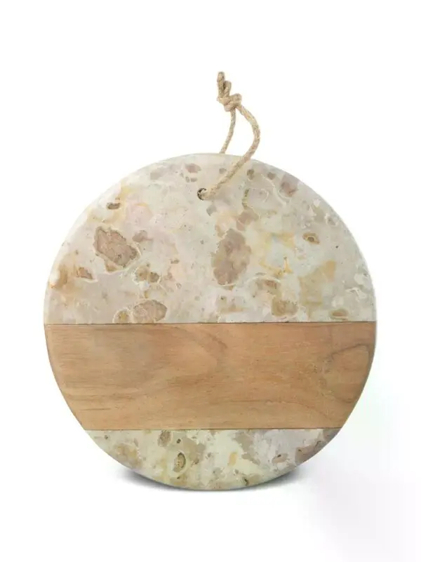 J-LINE Marble Wood-insert Chopping Board - Neutrals