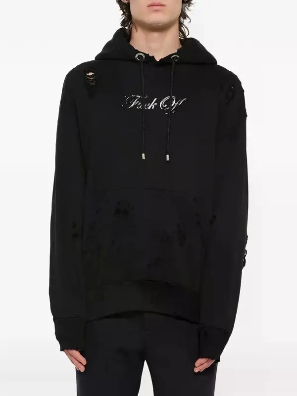 MASTERMIND WORLD Distressed Skull-print Hoodie