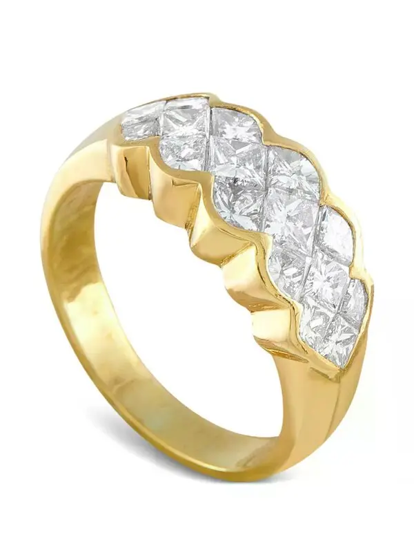 LB EXCLUSIVE 18k Yellow Princess-cut Diamond Band Ring