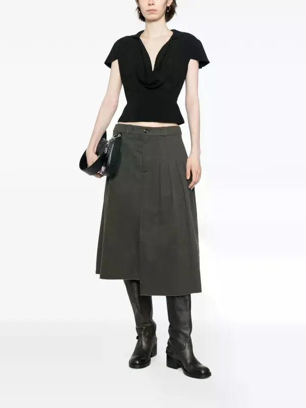 Fendi Draped Short Sleeve V-neck Top