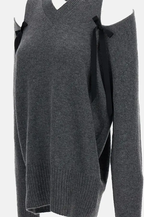 Simone Rocha Cashmere Sweater With A V-neck And Bows