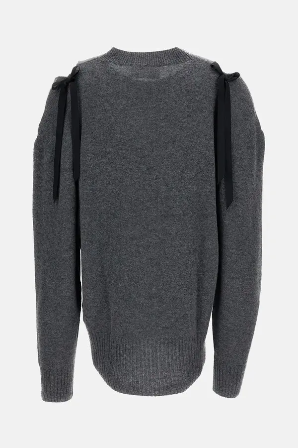 Simone Rocha Maglia In Cashmere Con Scollo A V Con Fiocchi