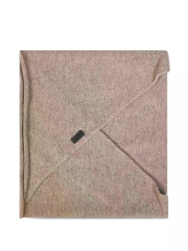 Brunello Cucinelli Monili-embroidered Triangular Scarf - Brown
