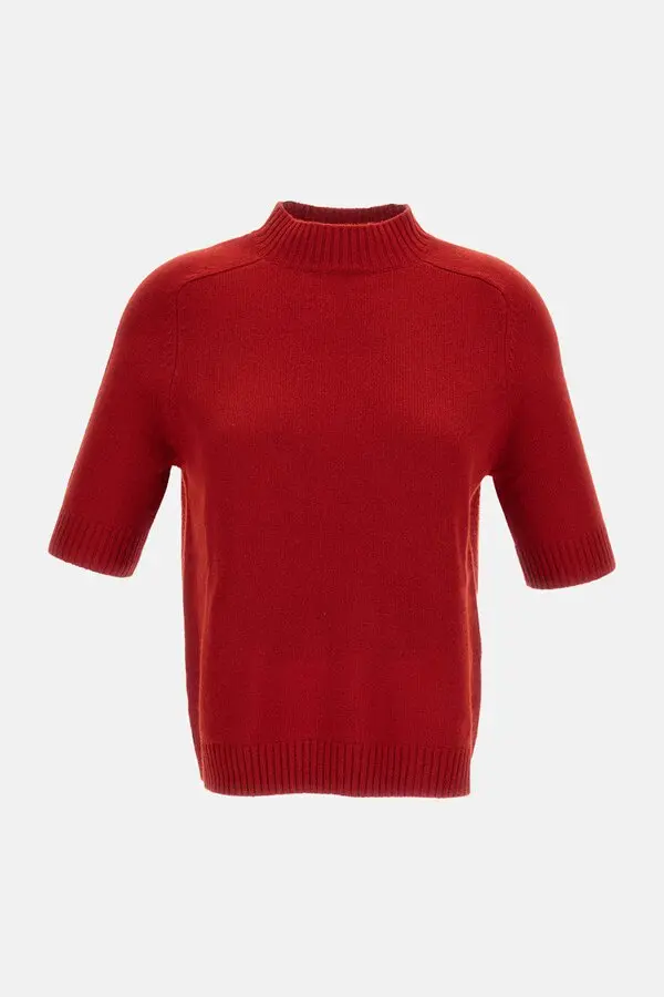 Loulou De Saison Maglia Ruth A Maniche Corte - Rosso