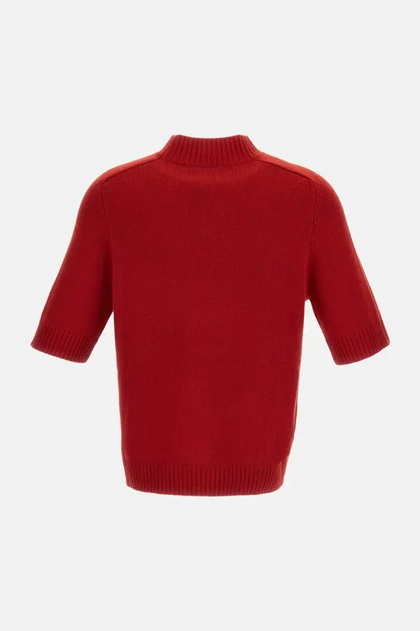 Loulou De Saison Maglia Ruth A Maniche Corte - Rosso