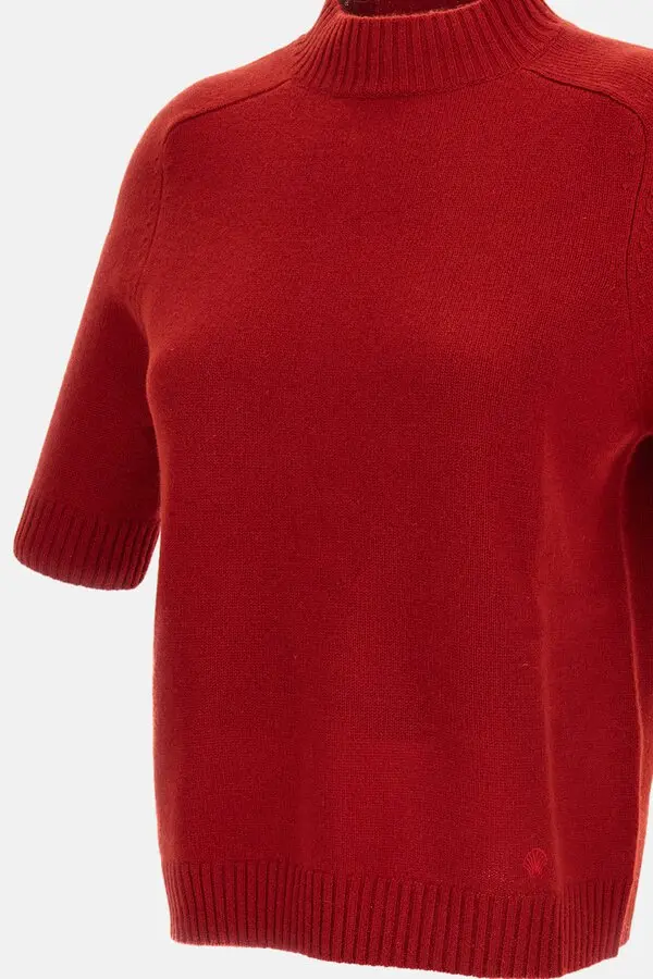Loulou De Saison Maglia Ruth A Maniche Corte - Rosso