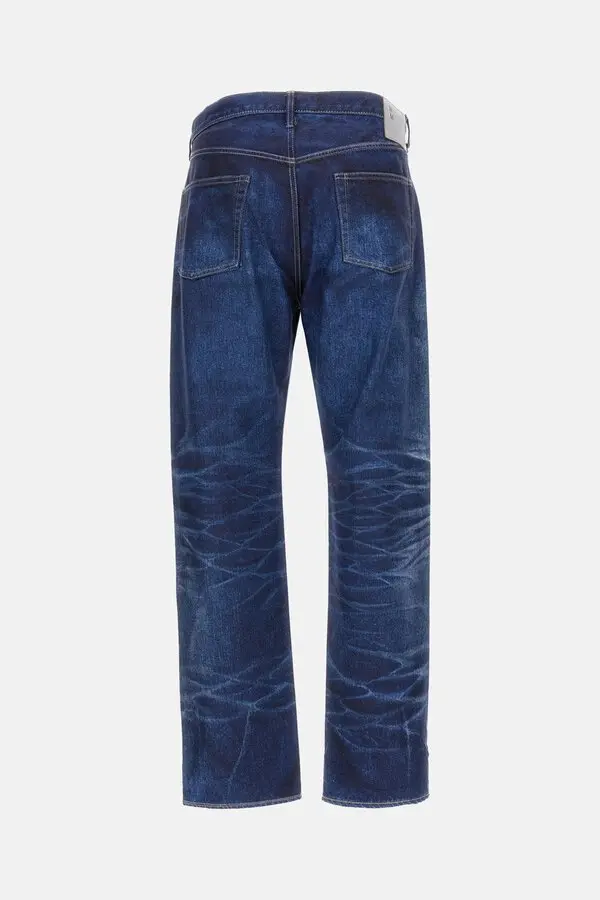 Junya Watanabe Pantalone Denim Stampato - Blue