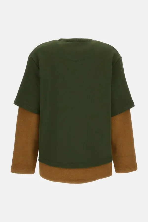 Attico Felpa Sovrapposta - Verde