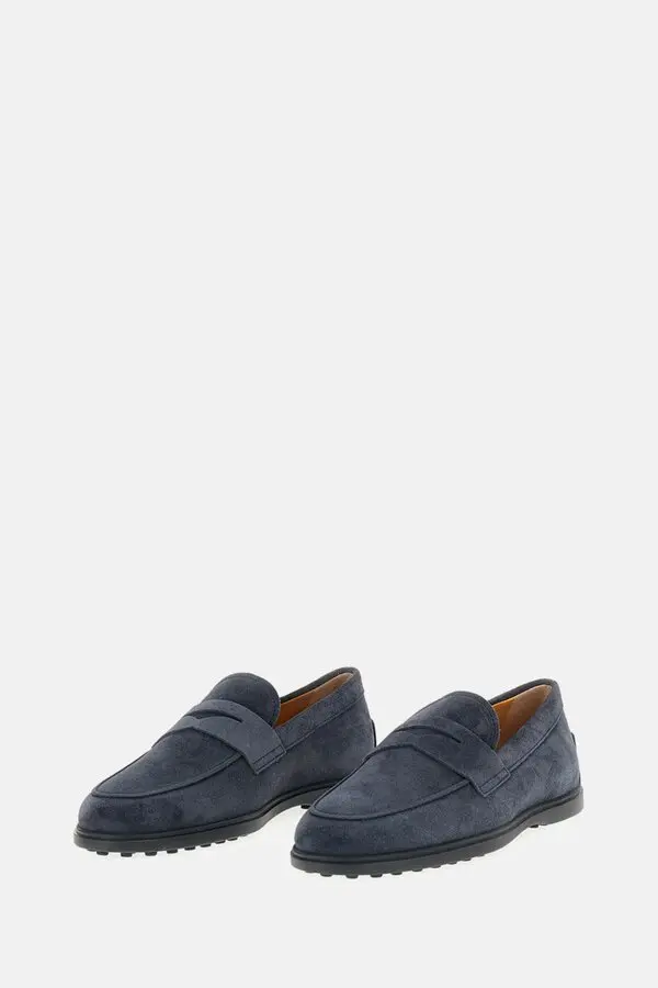 TOD'S Suede Rubber Moccasins With Embossed Monogram