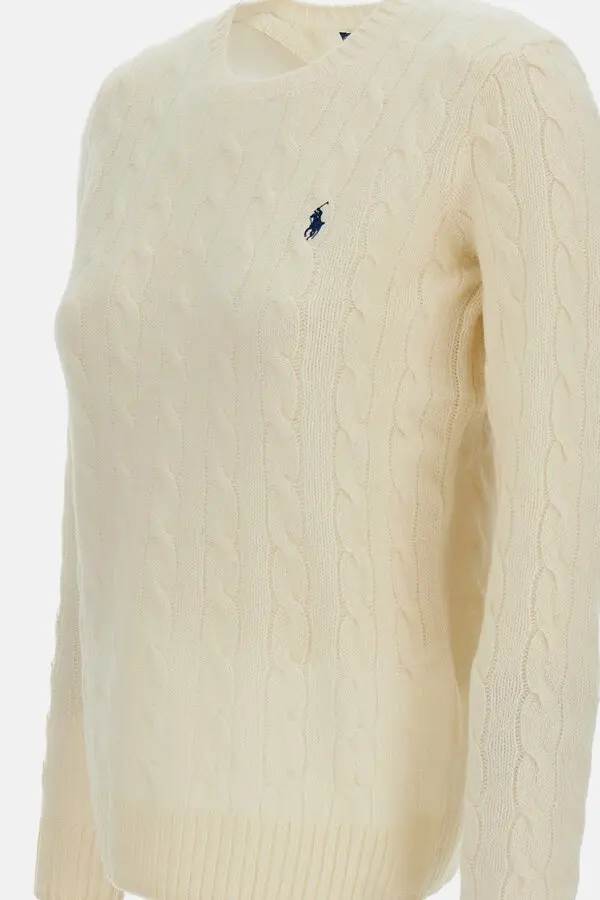 Polo Ralph Lauren Cable-knit Wool-cashmere Blend Crew Neck Sweater