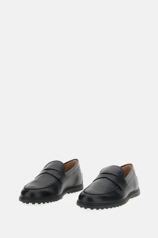 TOD'S Leather Rubber Sole Moccasins