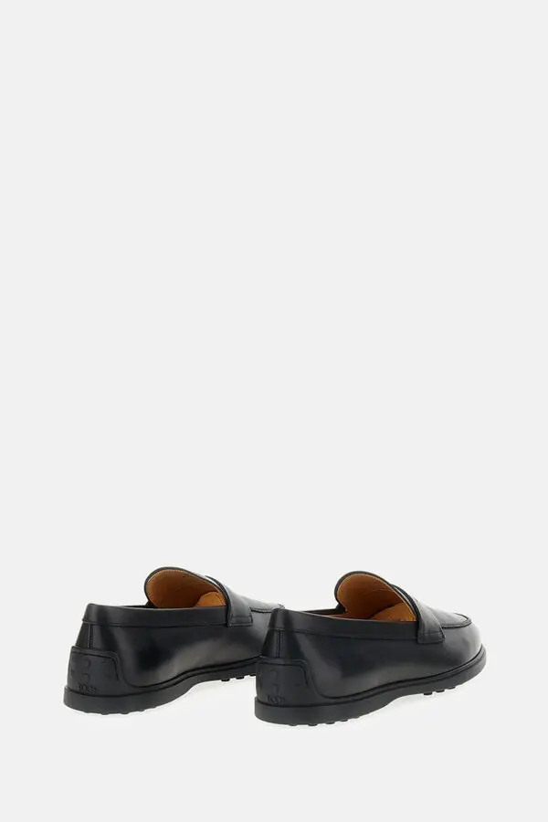 TOD'S Leather Rubber Sole Moccasins