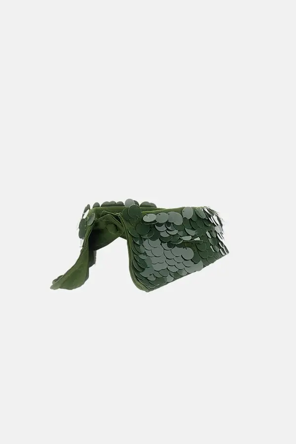 PAROSH Sequin Embellished Collar - Green