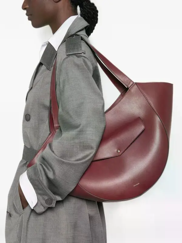 WANDLER Asymmetric Leather Tote Bag - Red