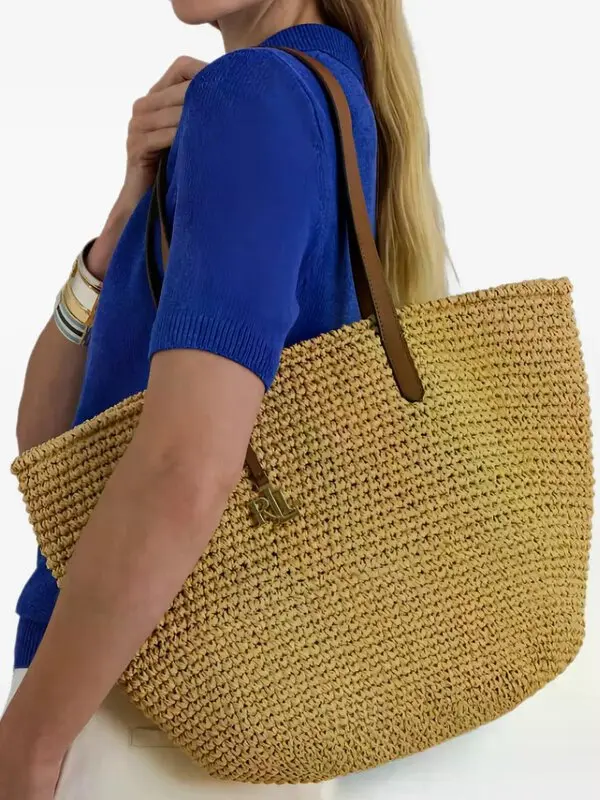 Ralph Lauren Large Lainey Woven Shoulder Bag