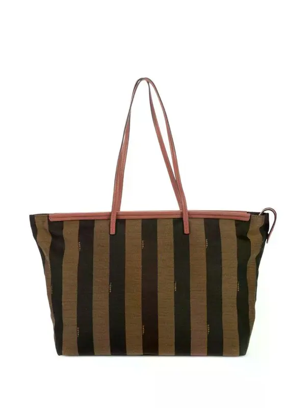 Fendi Pequin Zip Shoulder Bag - Black