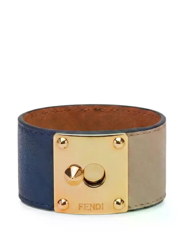 Fendi Two-tone Logo-plaque Bracelet