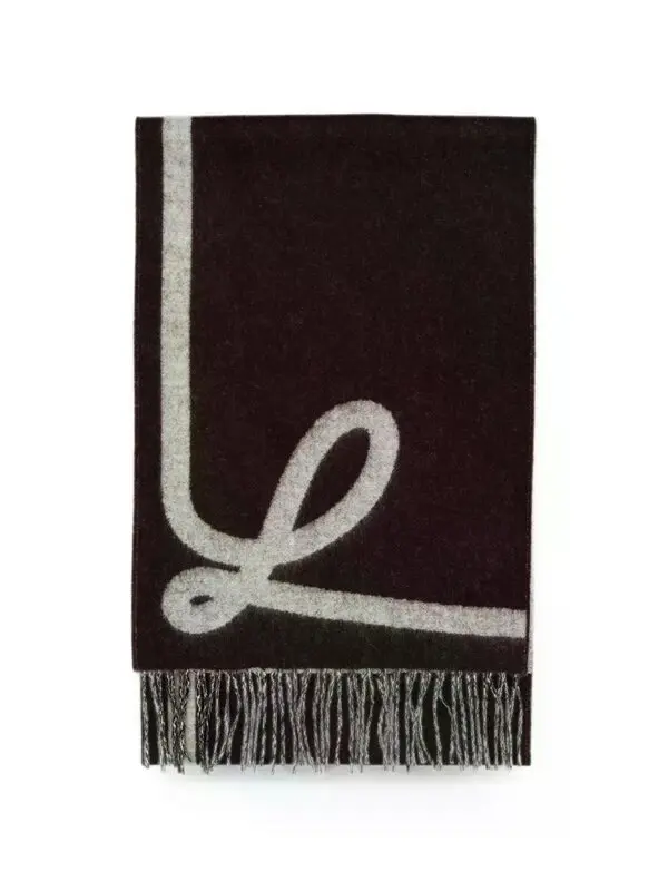 Loewe Fringed-hem Scarf - Brown
