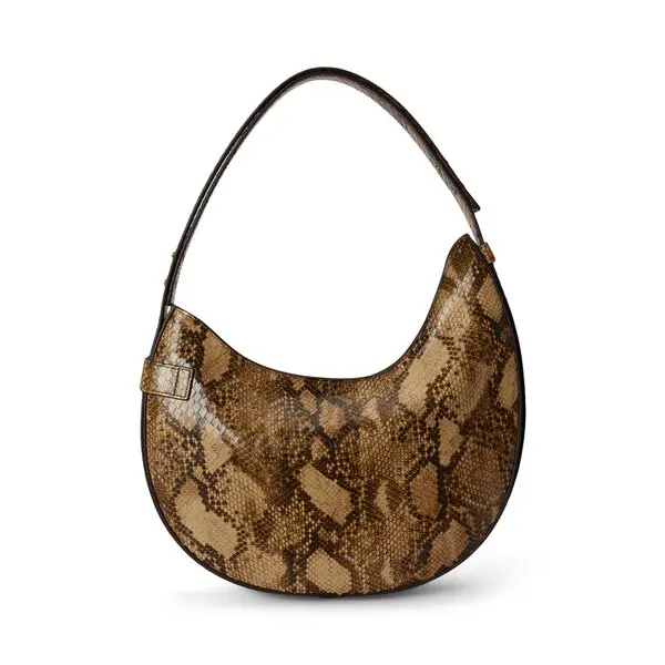 Ralph Lauren Python-embossed Large Tasha Shoulder Bag - Tan Multi