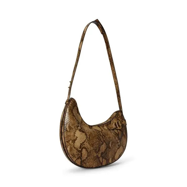 Ralph Lauren Python-embossed Large Tasha Shoulder Bag - Tan Multi