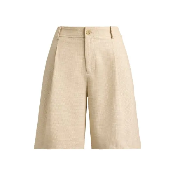 Ralph Lauren Pleated Linen-cotton Tweed Bermuda Shorts