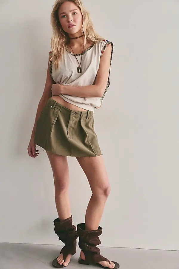 Free People We The Free Sadie Muscle Tee - Ivory Combo