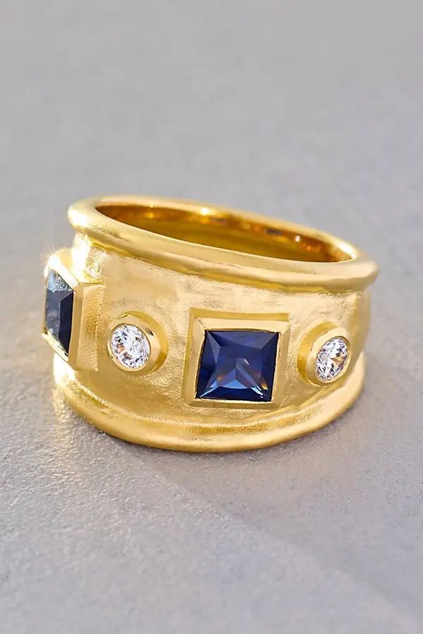 GHOST LONDON Plated Chunky Stone Ring