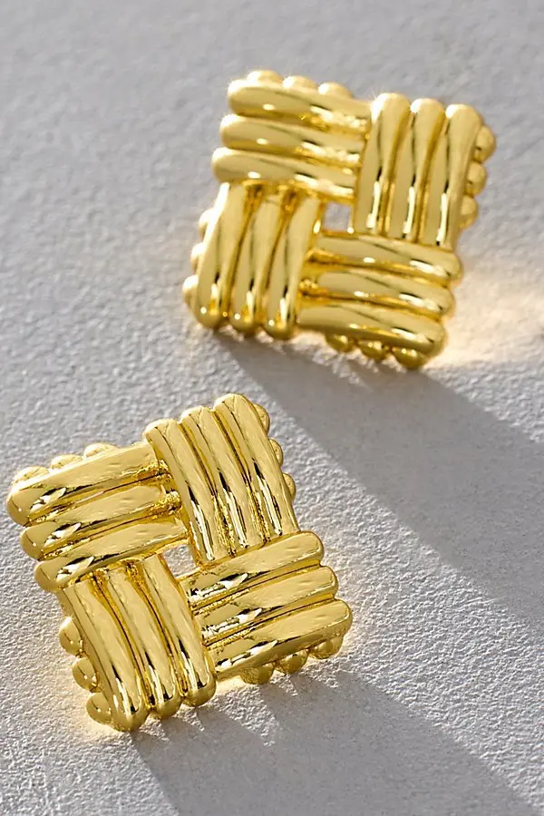 GHOST LONDON Plated Polly Mini Lattice Studs