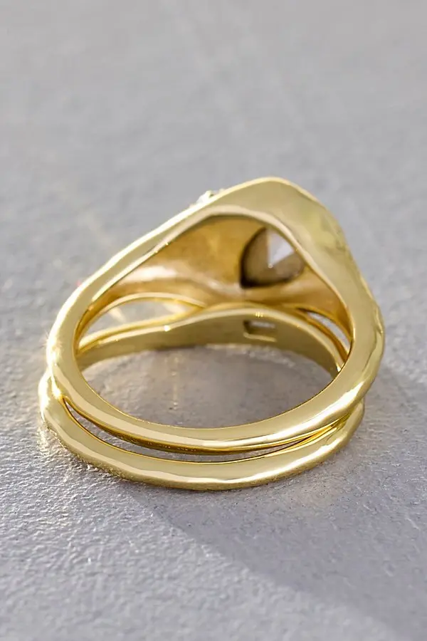 GHOST LONDON Plated Estee Sapphire Stack Ring