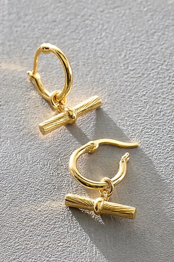 GHOST LONDON Estee Plate T-bar Charm Hoops