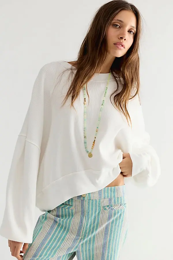 Free People We The Free Skyline Thermal - Clean Ivory
