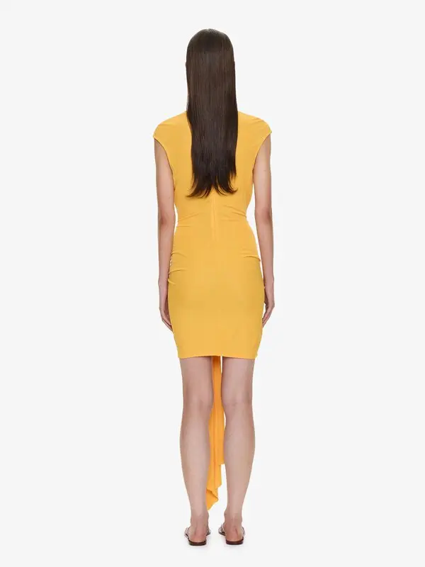 Christopher Esber Bezel Quartz Disconnect Short Sleeve Mini Dress