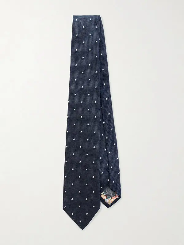 Paul Smith 8cm Polka-dot Silk Neck Tie - Blue