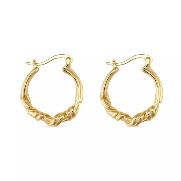 ELK & BLOOM Chunky Twisted Hoop Earrings - Gold