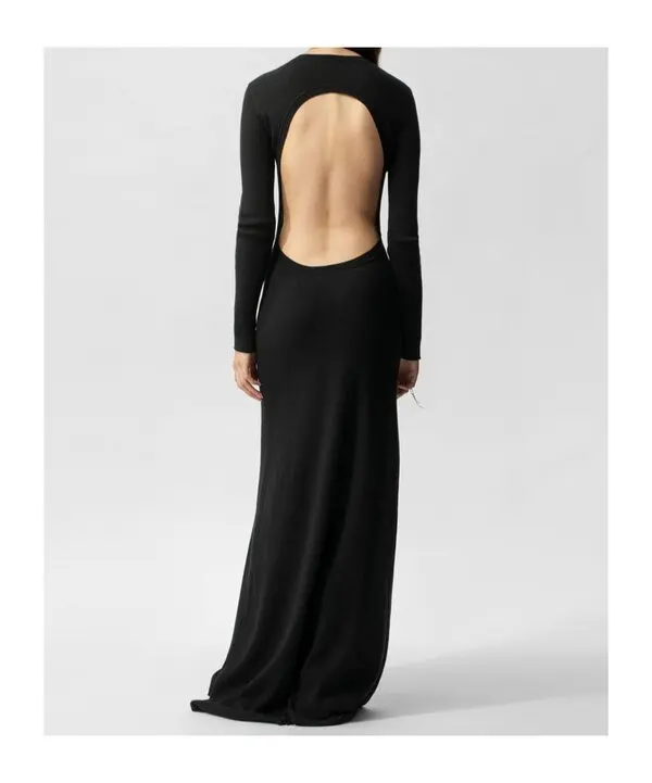 ANN DEMEULEMEESTER Eva Open-back Ribbed Maxi Dress