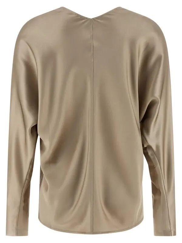 Brunello Cucinelli V-neck Long-sleeved Blouse