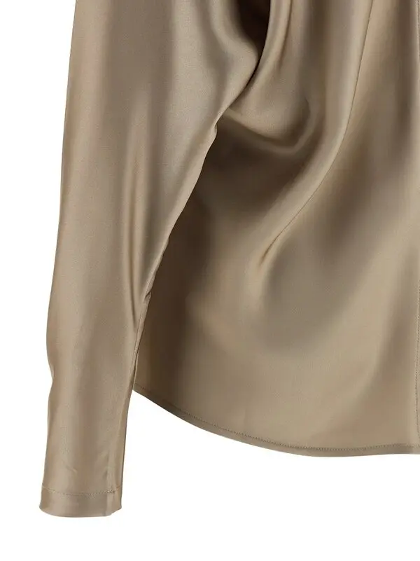 Brunello Cucinelli V-neck Long-sleeved Blouse
