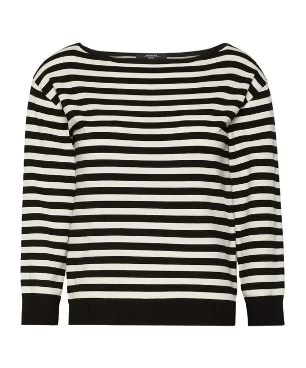 Max Mara Striped Boat Neck Knitted Sweater