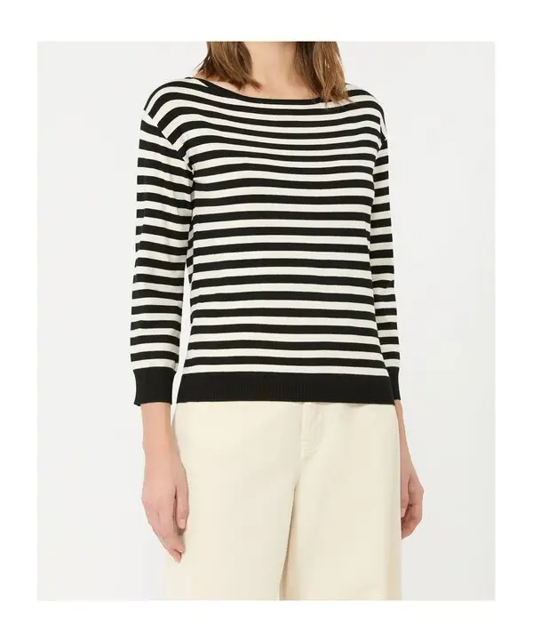 Max Mara Striped Boat Neck Knitted Sweater