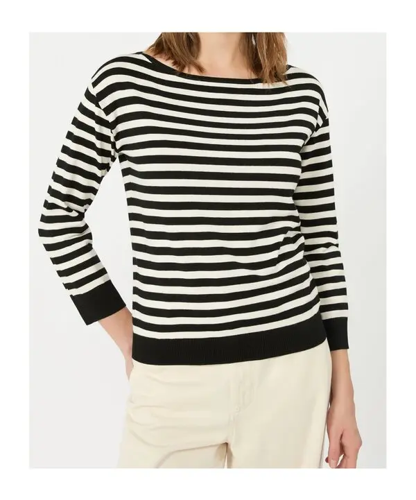 Max Mara Striped Boat Neck Knitted Sweater