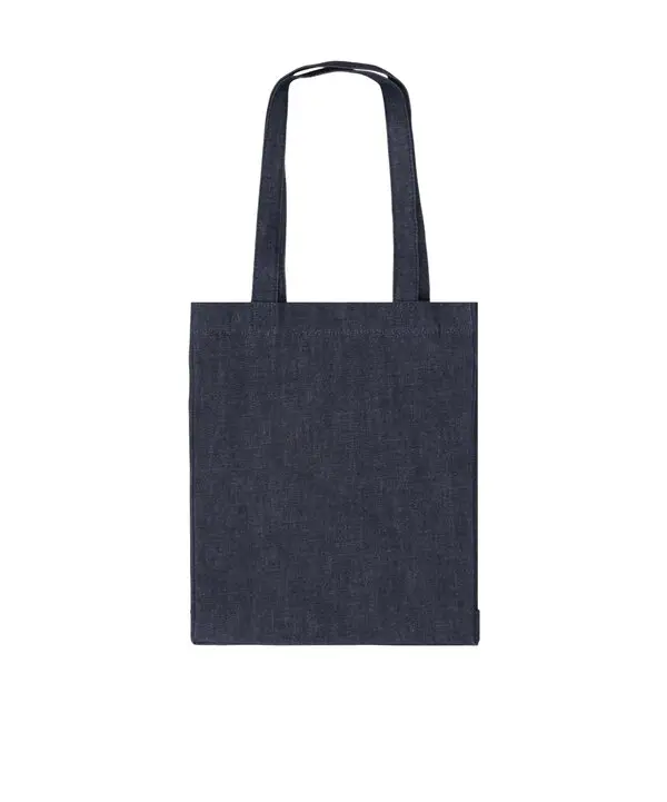 A.p.c. Logo Printed Denim Shopping Bag - Black