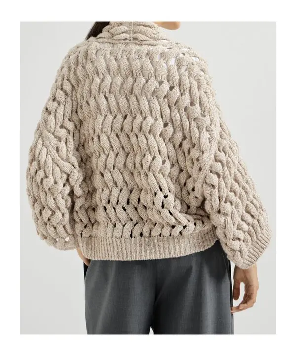 Brunello Cucinelli Silk And Linen Dazzling Waves Cardigan